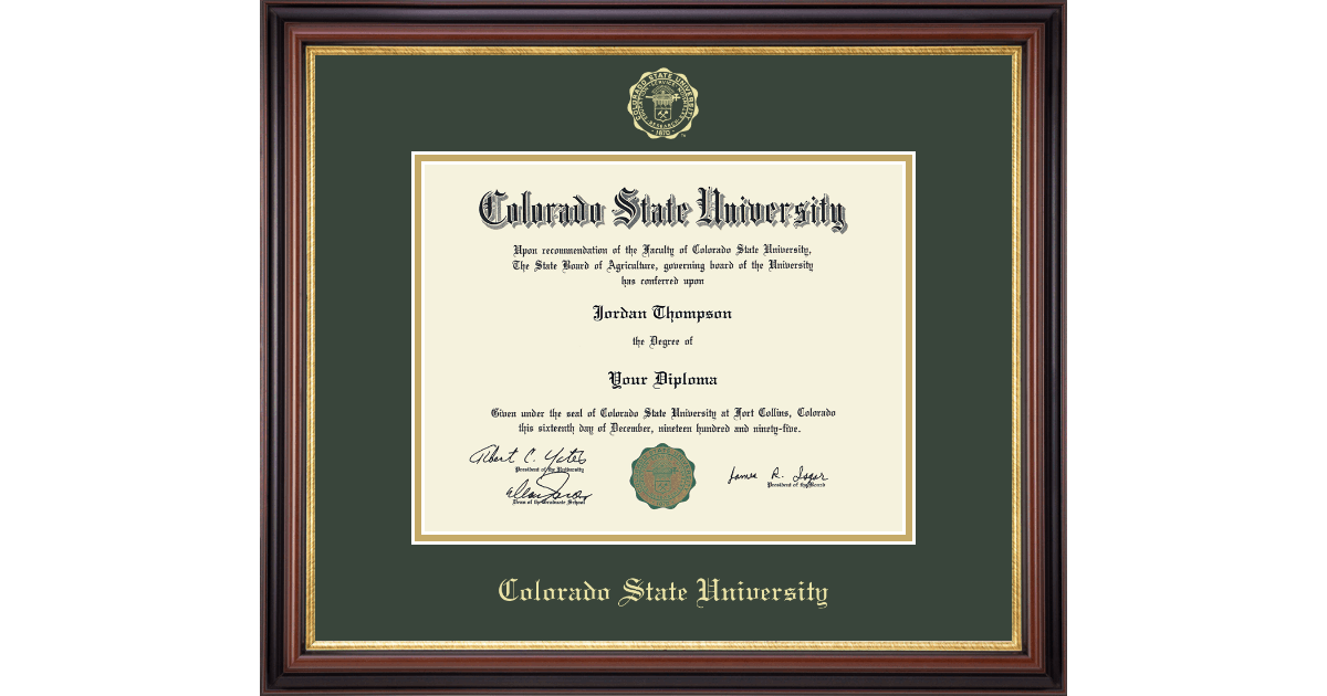 Gold Embossed Diploma Frame in Regency Gold Colorado State University ...