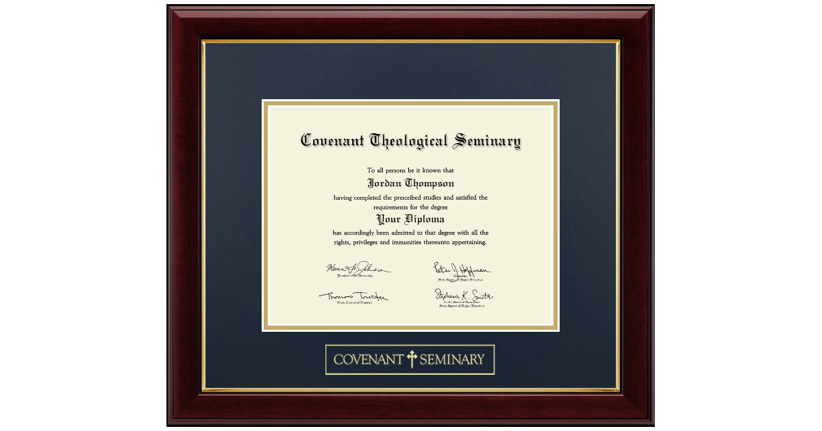 Covenant Theological Seminary Diploma Frame | Church Hill Classics