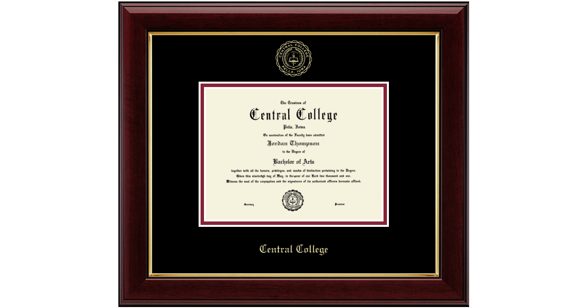 Gold Embossed Diploma Frame in Gallery Central College - Item #111946