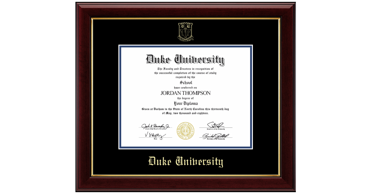 Gold Embossed Diploma Frame in Gallery Duke University - Item #112195 ...
