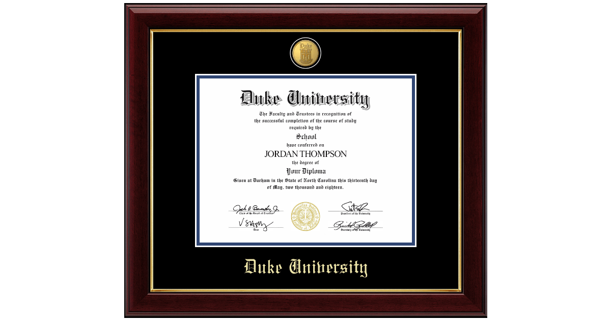 23K Diploma Frame in Gallery Duke University - Item #112200 from Duke ...