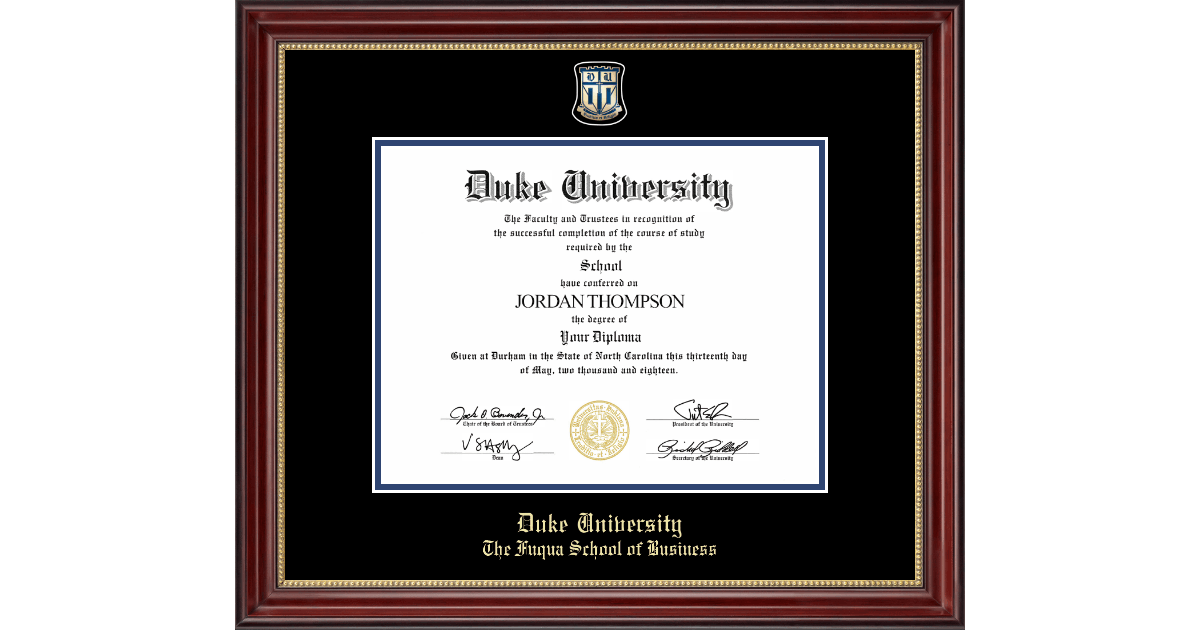 Masterpiece Medallion Diploma Frame in Kensington Gold Duke University ...
