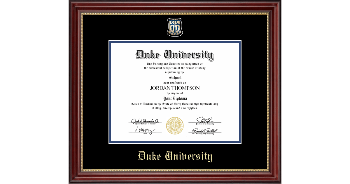 Masterpiece Medallion Diploma Frame in Kensington Gold Duke University ...