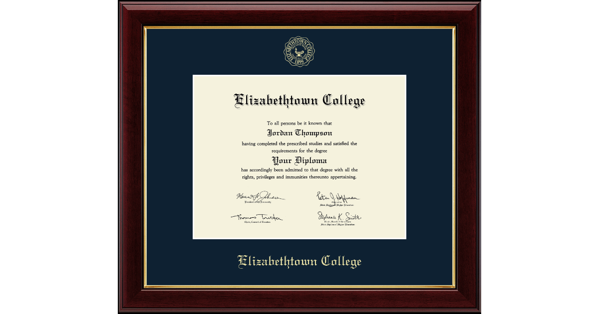 Gold Embossed Diploma Frame in Gallery Elizabethtown College - Item ...