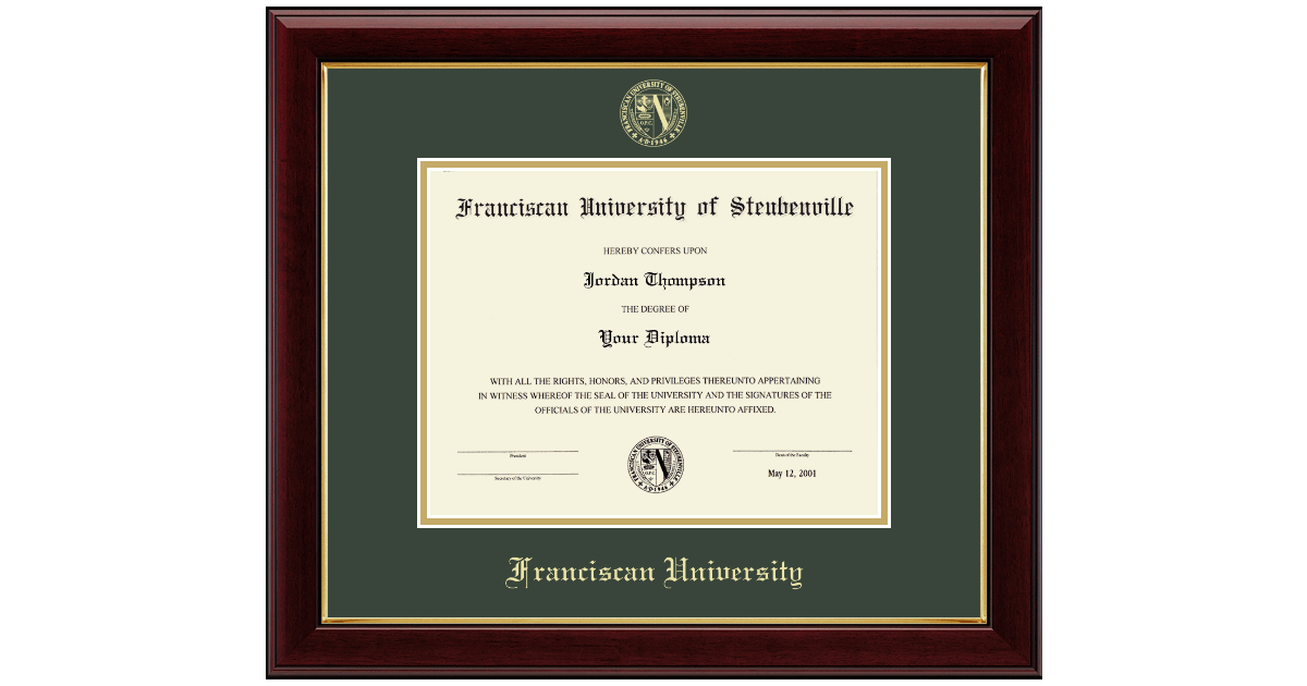 Gold Embossed Diploma Frame in Gallery Franciscan University of ...