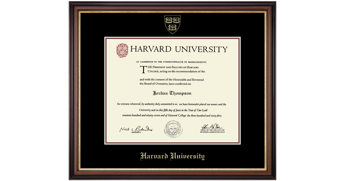 Gold Embossed Diploma Frame in Regency Gold Harvard University - Item ...