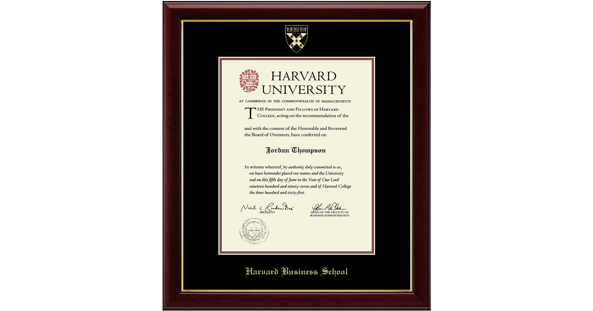 Gold Embossed Diploma Frame in Gallery Harvard University - Item ...