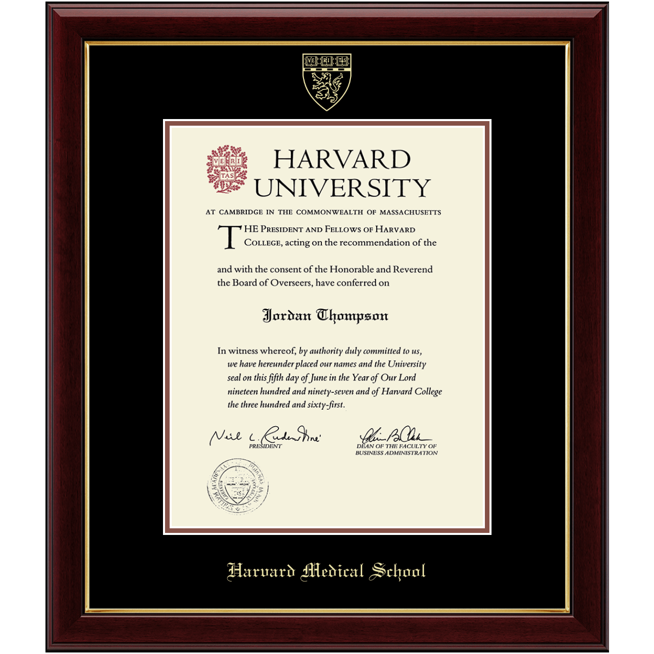 Gold Embossed Diploma Frame in Gallery Harvard University - Item ...