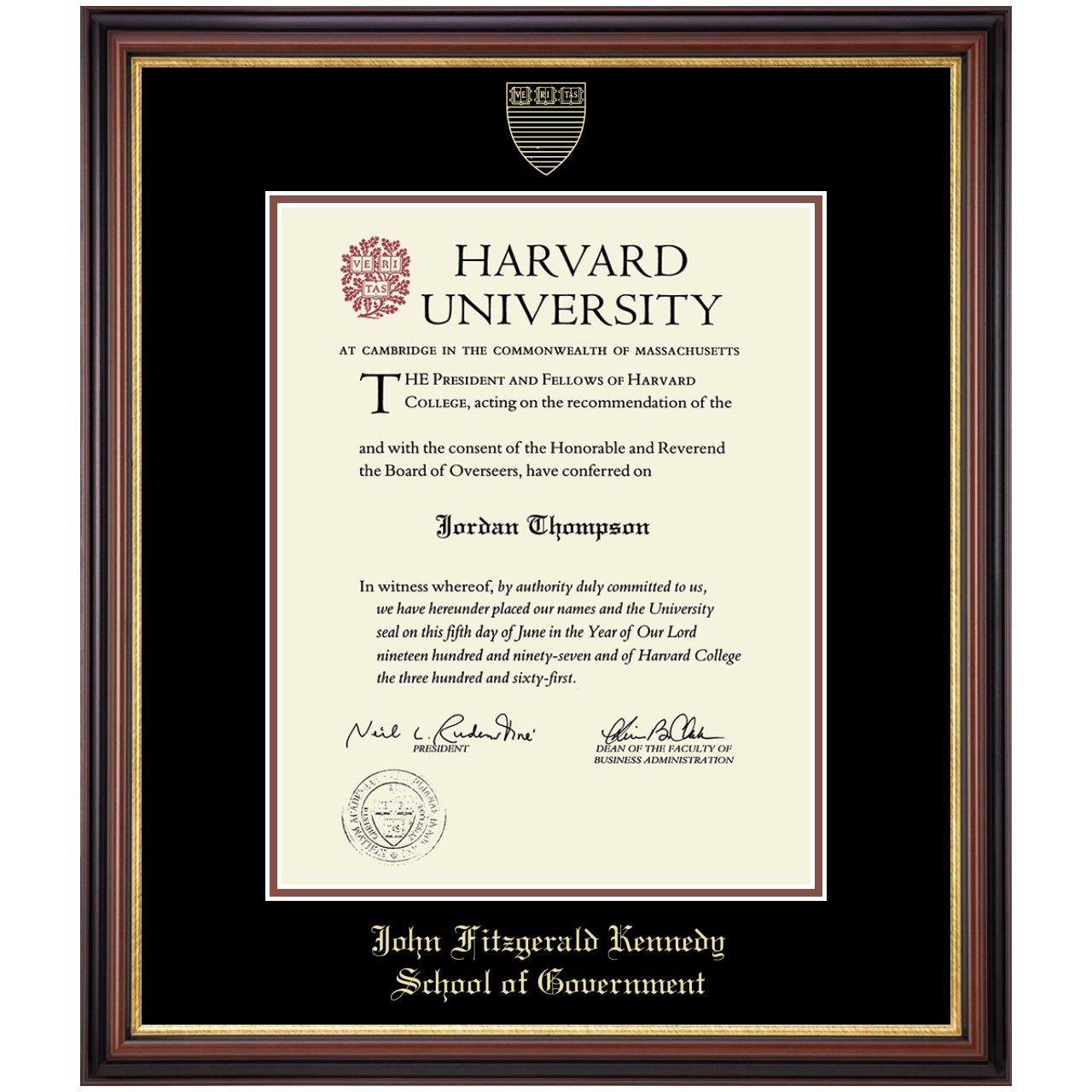 Gold Embossed Diploma Frame in Regency Gold Harvard University - Item ...