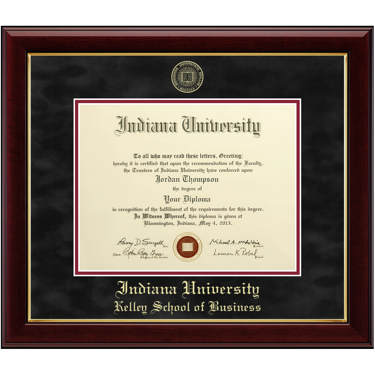 Gold Embossed Diploma Frame in Gallery Indiana University Bloomington ...