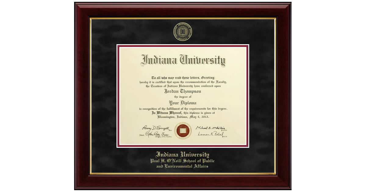 Gold Embossed Diploma Frame in Gallery Indiana University Bloomington ...