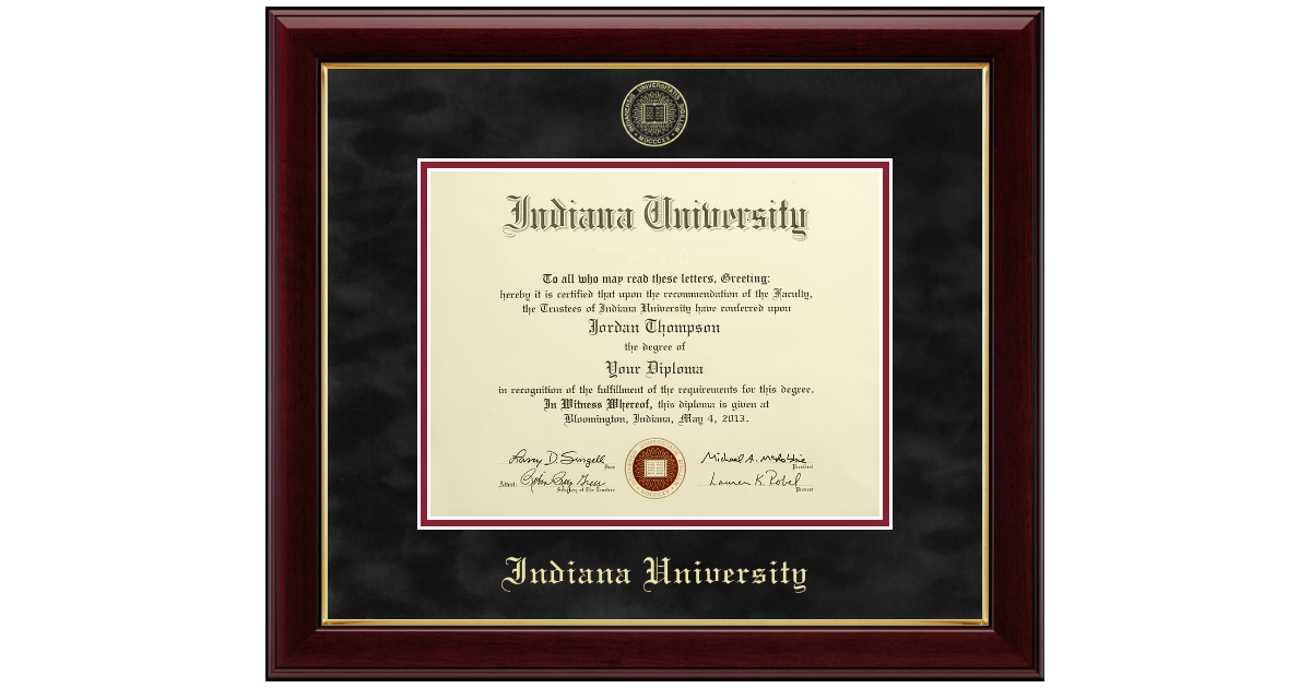 Gold Embossed Diploma Frame in Gallery Indiana University Bloomington ...