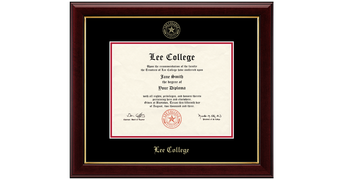 Gold Embossed Diploma Frame in Gallery Lee College - Item #115089