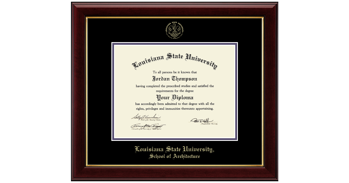 Gold Embossed Diploma Frame in Gallery Louisiana State University ...