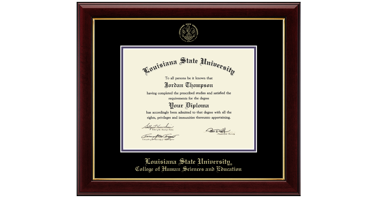 Gold Embossed Diploma Frame in Gallery Louisiana State University ...