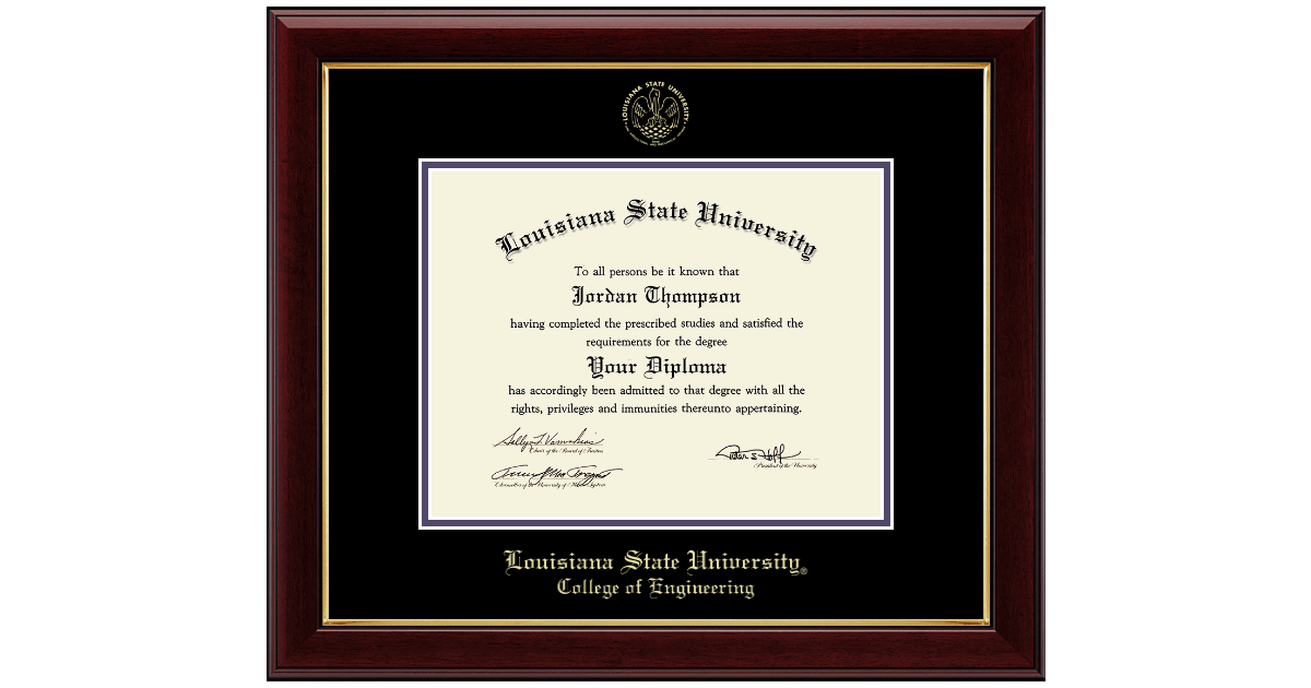 Gold Embossed Diploma Frame in Gallery Louisiana State University ...