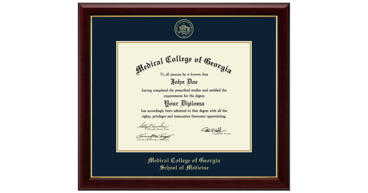 Gold Embossed Diploma Frame in Gallery Medical College of Georgia ...