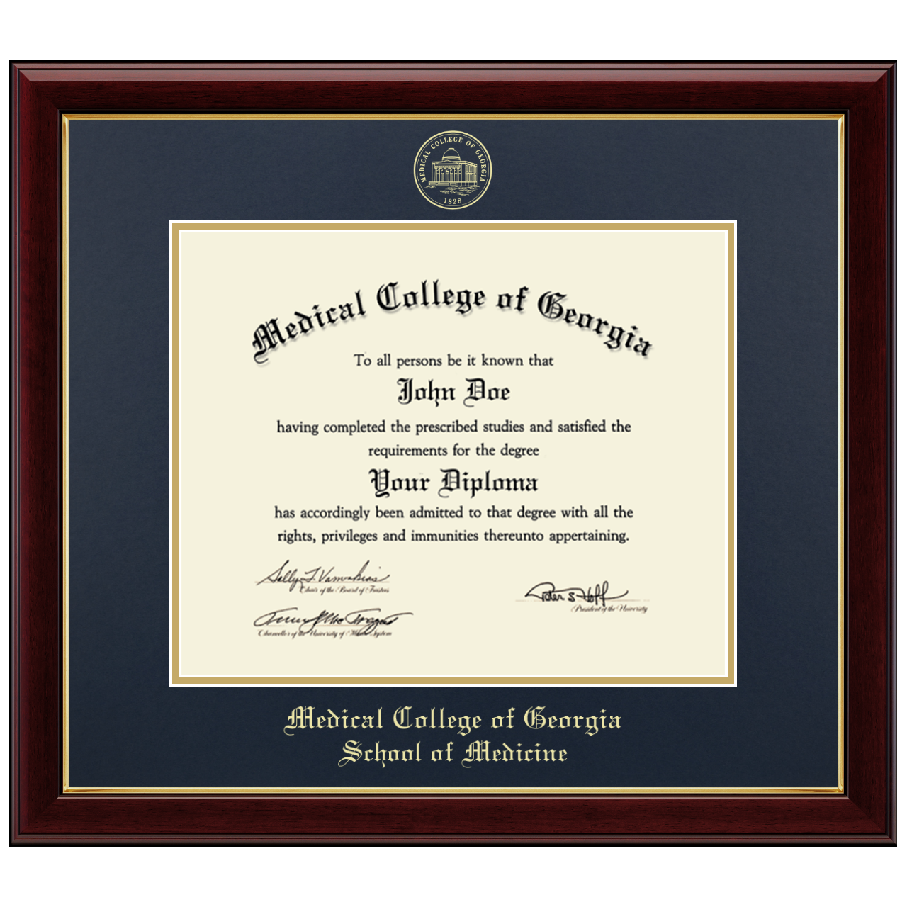Gold Embossed Diploma Frame in Gallery Medical College of Georgia ...