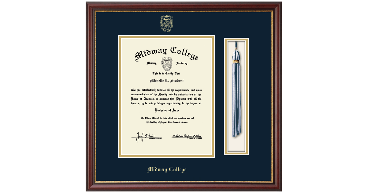 Tassel & Cord Diploma Frame in Newport Midway College - Item #115454 ... Tassel & Cord Diploma Frame in Newport Midway College - Item #115454 ...