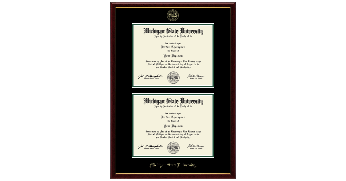 Double Diploma Frame in Galleria Michigan State University - Item ... Double Diploma Frame in Galleria Michigan State University - Item ...