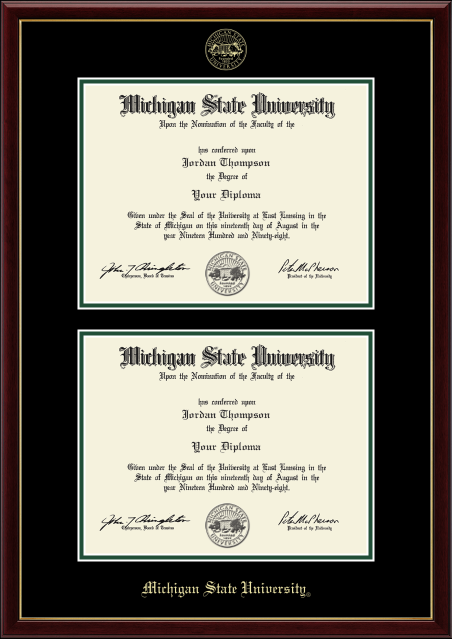Michigan State University Double Diploma Frame in Galleria - Item ...