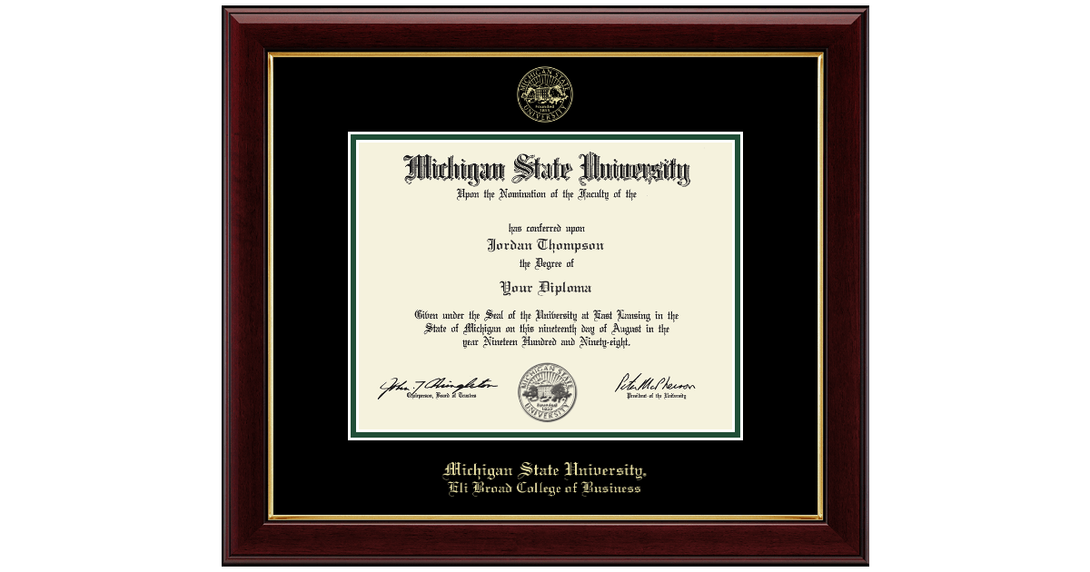 Gold Embossed Diploma Frame in Gallery Michigan State University - Item ...