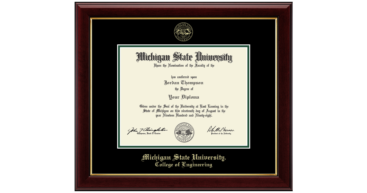 Gold Embossed Diploma Frame in Gallery Michigan State University - Item ...