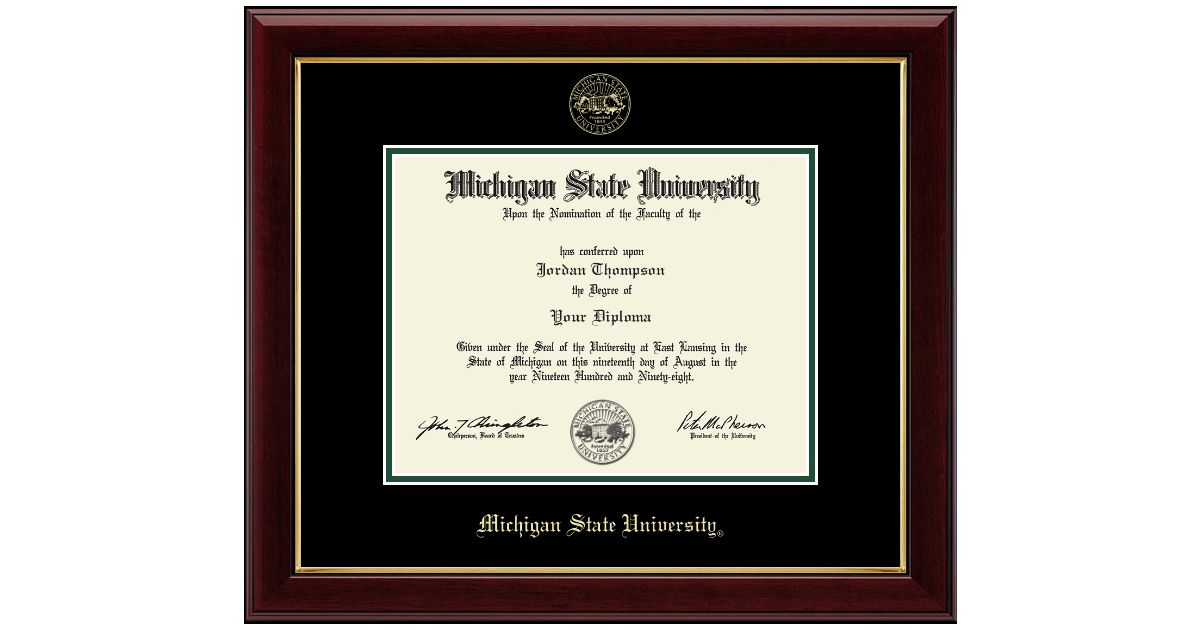 Gold Embossed Diploma Frame in Gallery Michigan State University - Item ...
