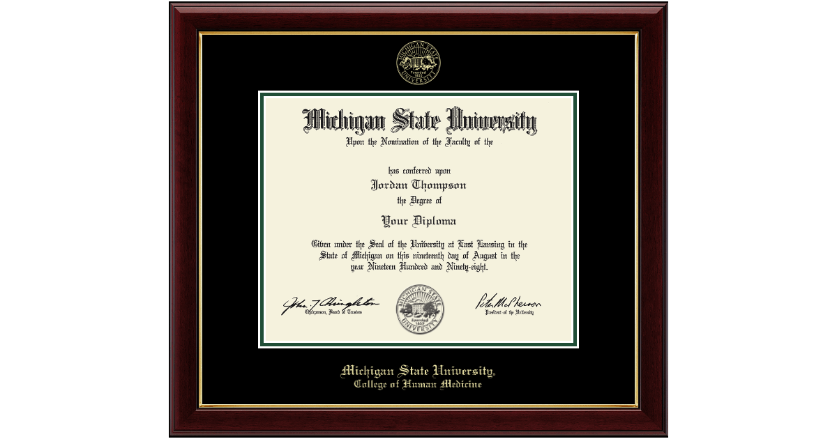 Gold Embossed Diploma Frame in Gallery Michigan State University - Item ...