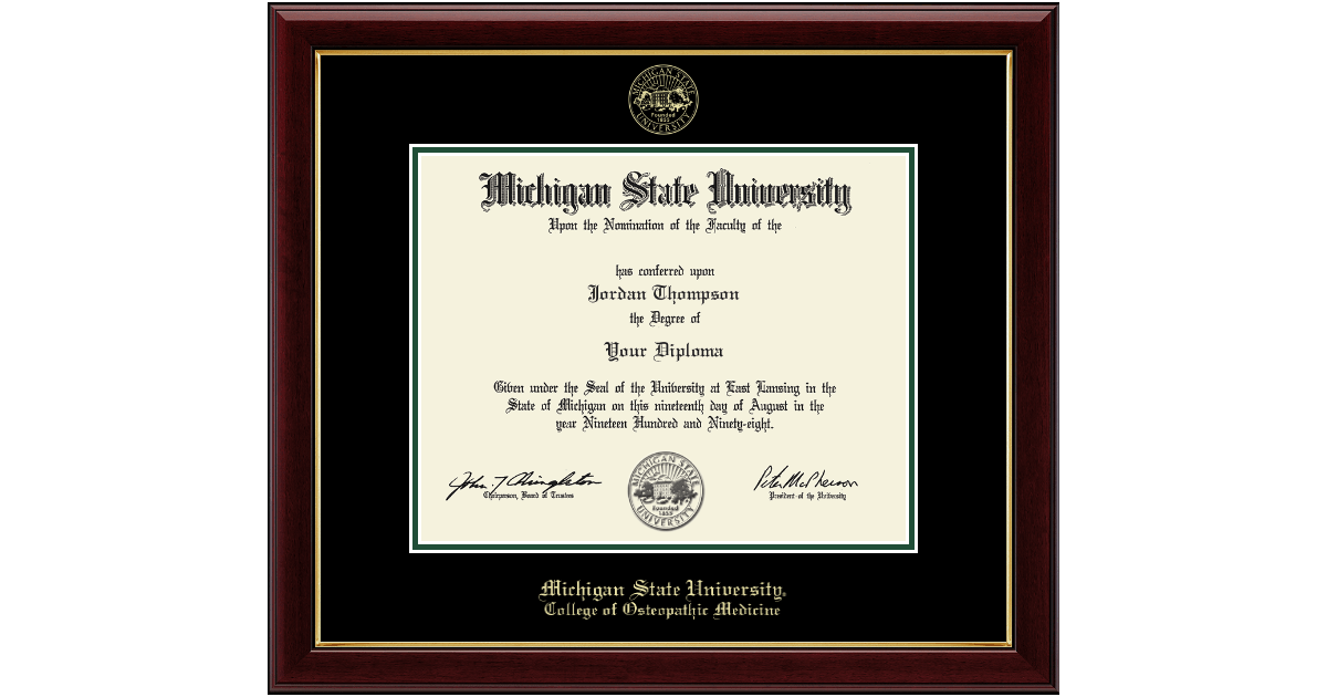 Gold Embossed Diploma Frame in Gallery Michigan State University - Item ...