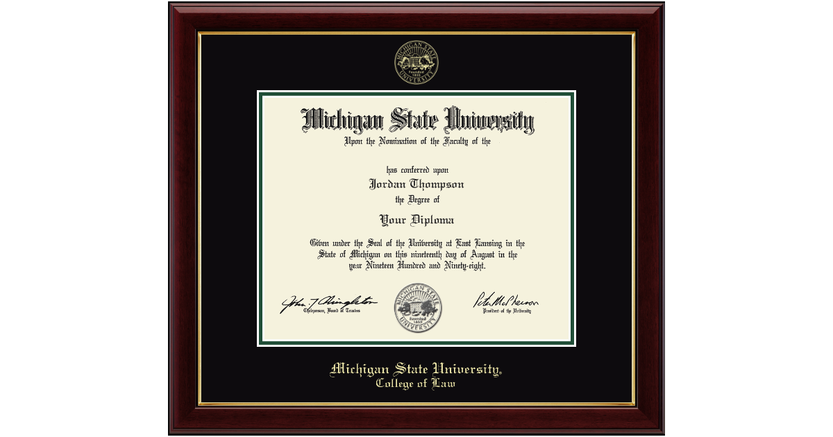 Gold Embossed Diploma Frame in Gallery Michigan State University - Item ...