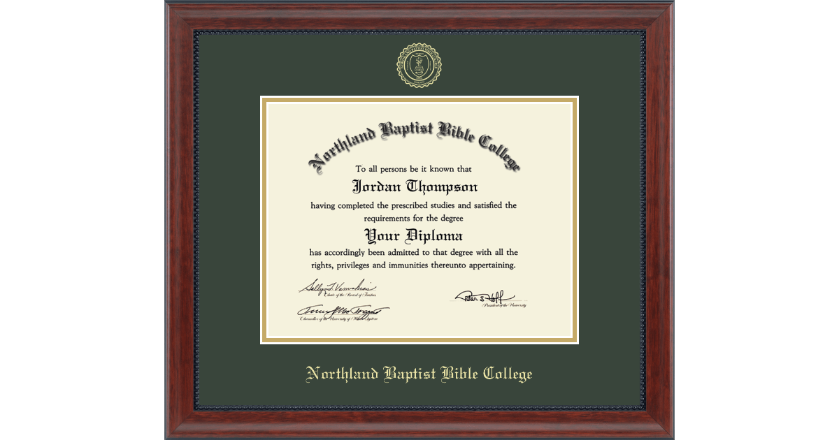 Gold Embossed Diploma Frame in Signature Northland Baptist Bible ...