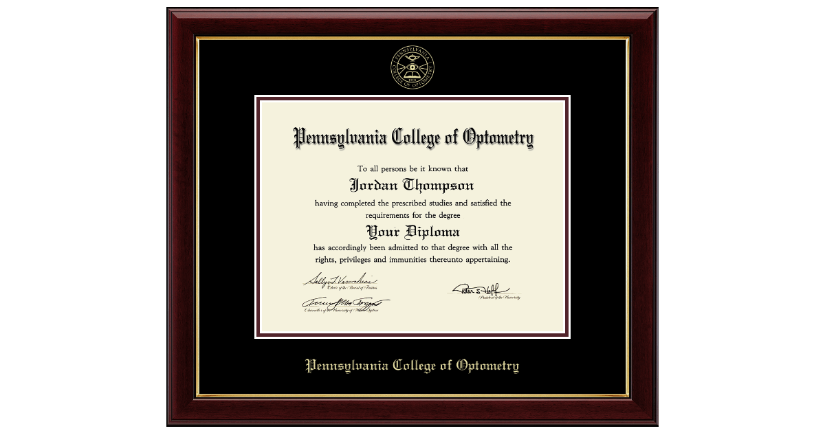 Doctor of Optometry - Gold Embossed Diploma Frame in Gallery ...