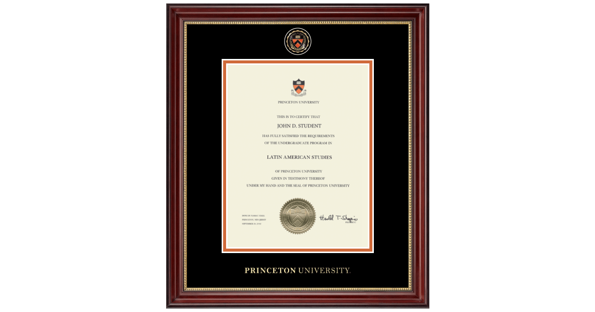 Masterpiece Medallion Certificate Frame in Kensington Gold Princeton ...