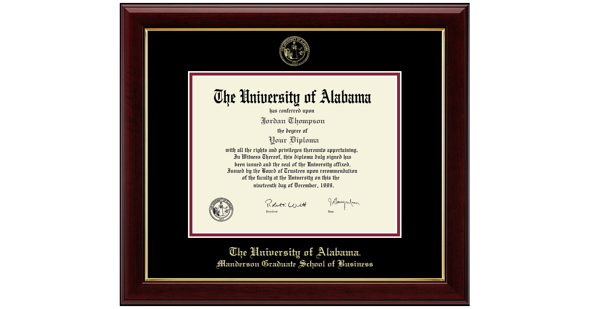 Gold Embossed Diploma Frame in Gallery The University of Alabama ...
