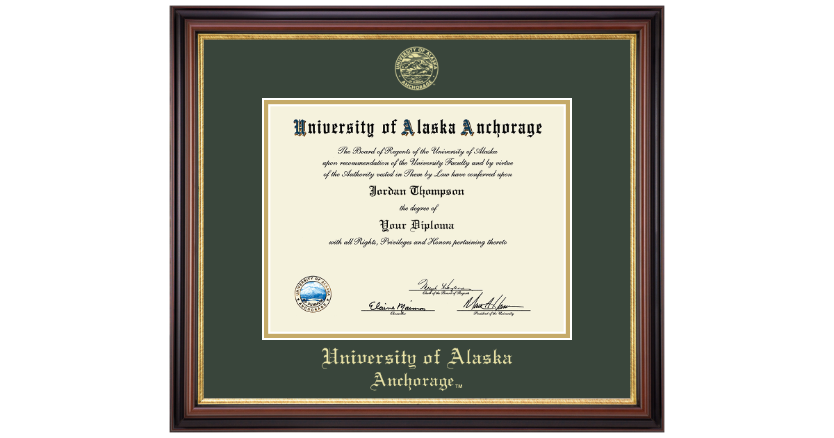 Gold Embossed Diploma Frame in Regency Gold University of Alaska ...