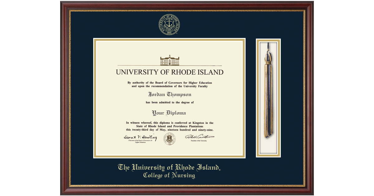 Tassel & Cord Diploma Frame in Newport The University of Rhode Island ...