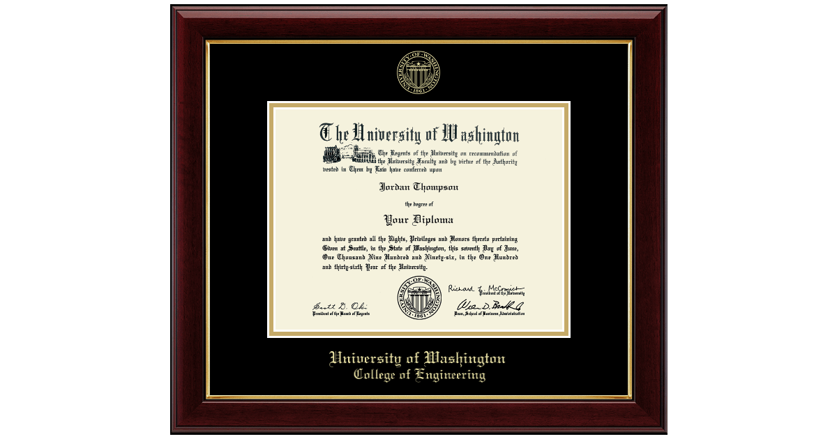 Gold Embossed Diploma Frame in Gallery University of Washington - Item ...