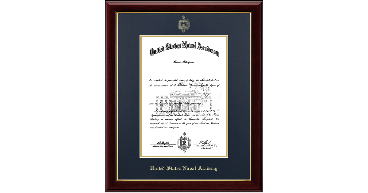 Gold Embossed Diploma Frame in Gallery United States Naval Academy ...