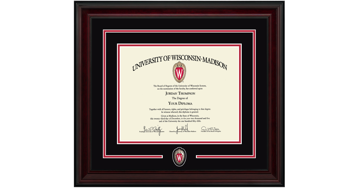 Spirit Shield Medallion Diploma Frame in Encore University of Wisconsin ...