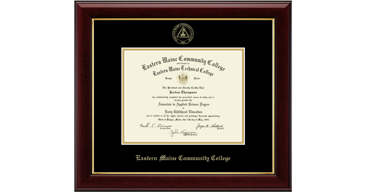 Gold Embossed Diploma Frame in Gallery Eastern Maine Community College ...