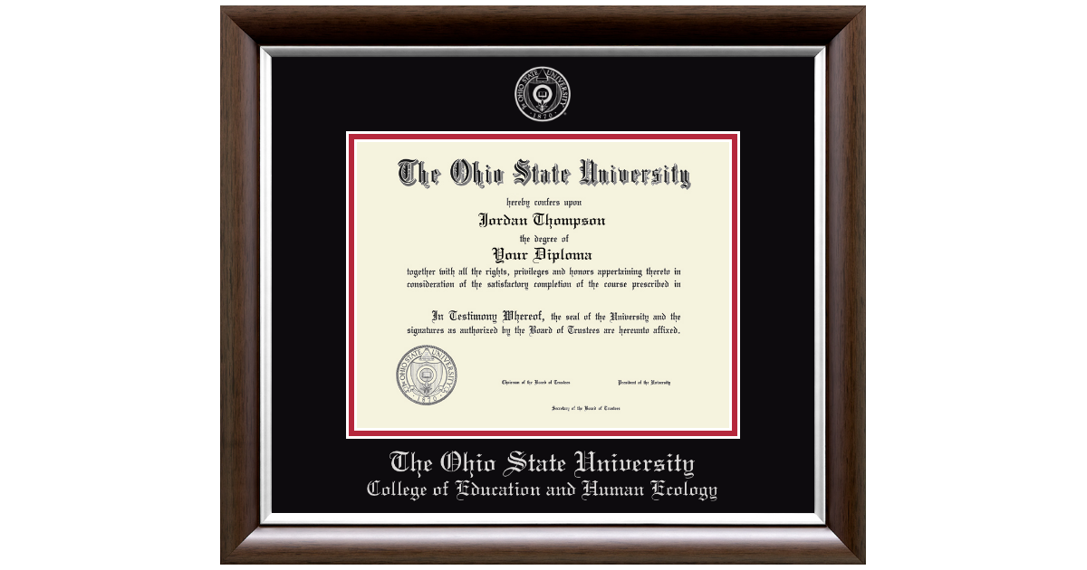 Silver Embossed Diploma Frame in Devonshire The Ohio State University ...