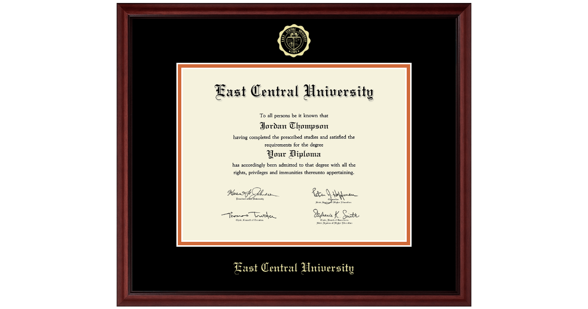 Gold Embossed Diploma Frame in Camby East Central University - Item ...