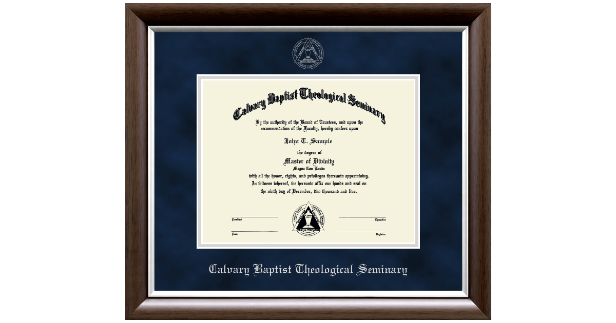 Silver Embossed Diploma Frame in Devonshire Calvary Baptist Theological ...