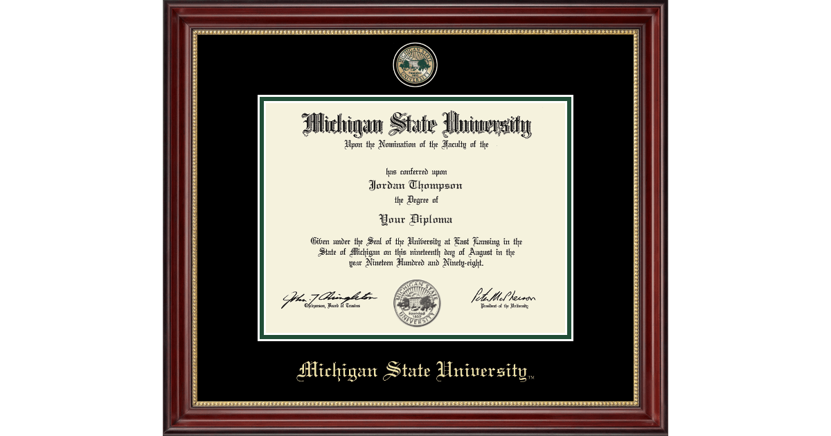 Masterpiece Medallion Diploma Frame in Kensington Michigan State ...