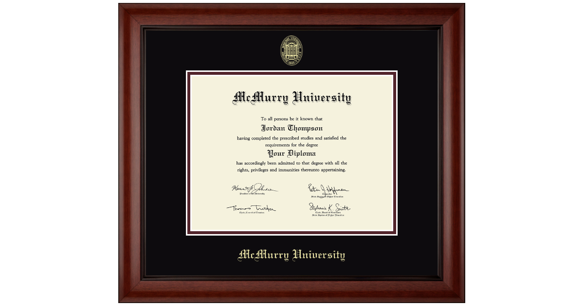 Gold Embossed Diploma Frame in Cambridge McMurry University - Item ...