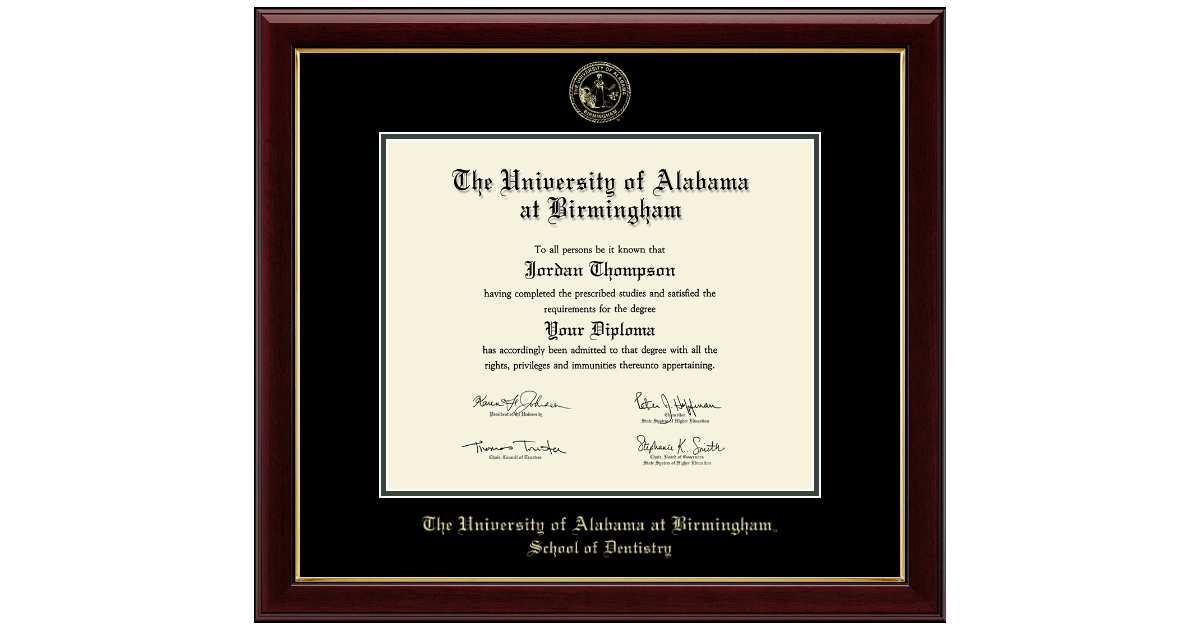 Gold Embossed Diploma Frame in Gallery The University of Alabama at ...