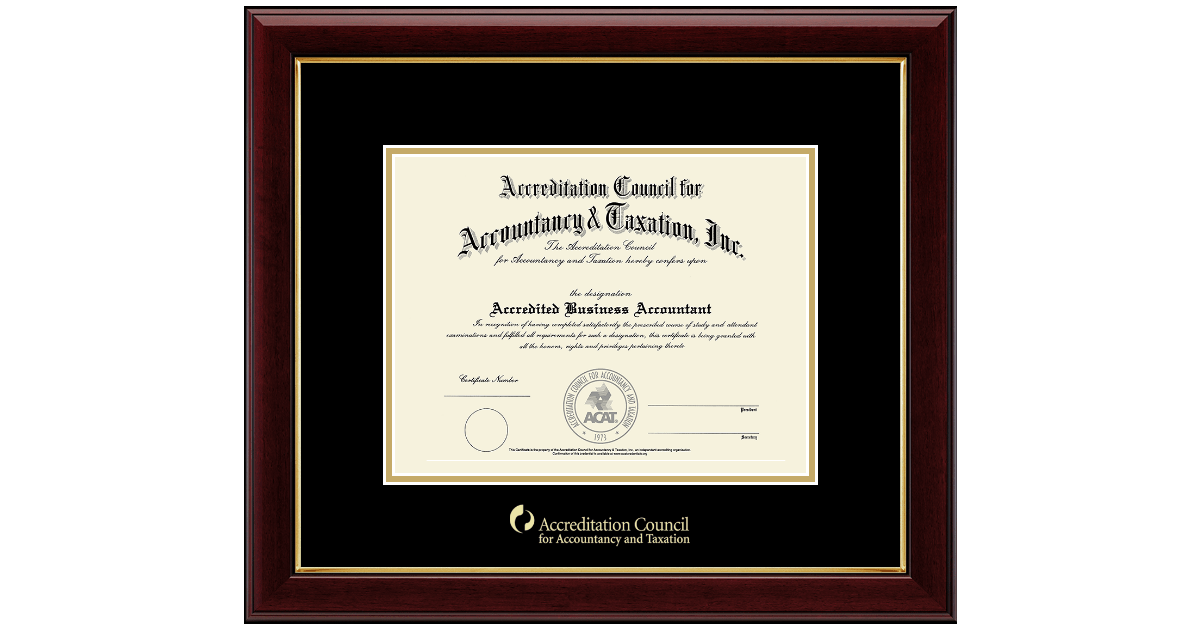 Gold Embossed Certificate Frame in Gallery Accreditation Council for ...
