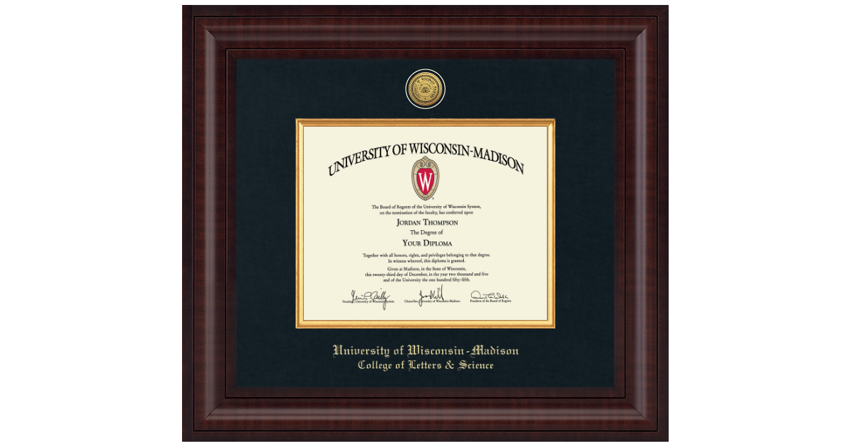 UW College of Letters and Science Diploma Frames