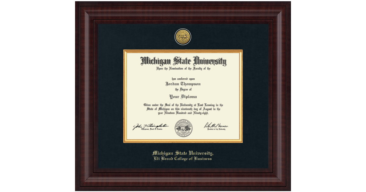 Presidential Gold Engraved Diploma Frame in Premier Michigan State ...